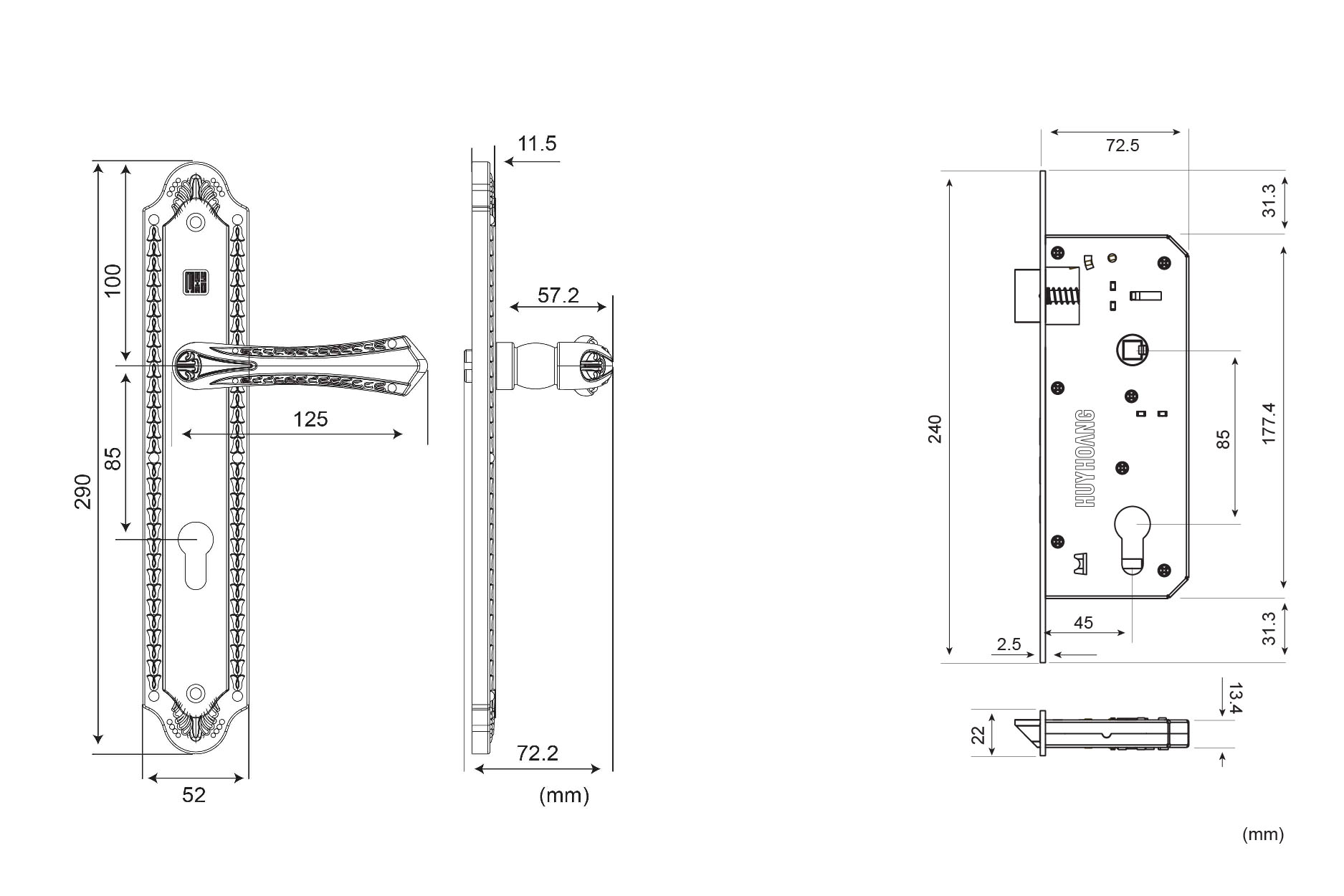 KHÓA TAY NẮM HCX 8561