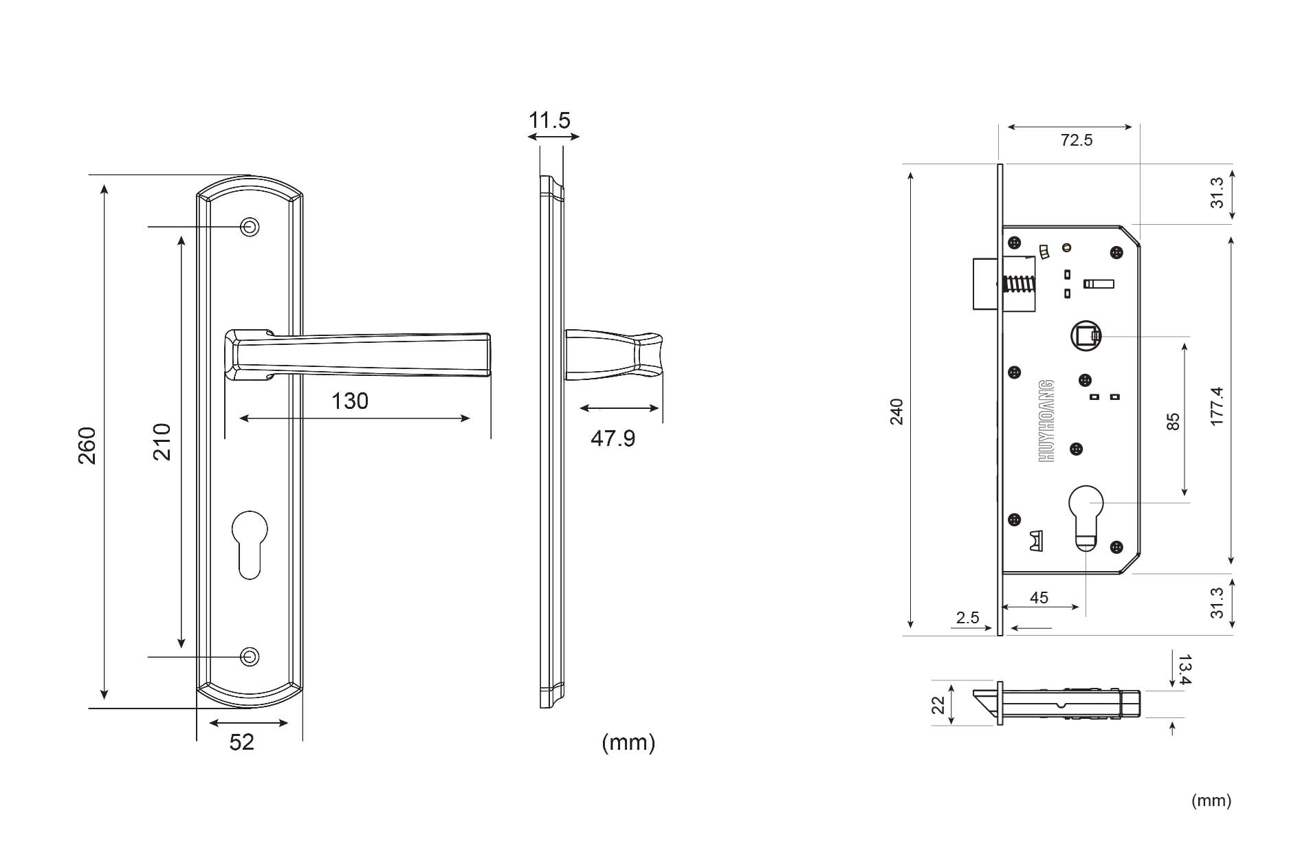 Khóa tay nắm HCX 8568